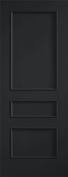 Toledo 3 Panel Black - Prefinished Fire Door at Vibrant Doors