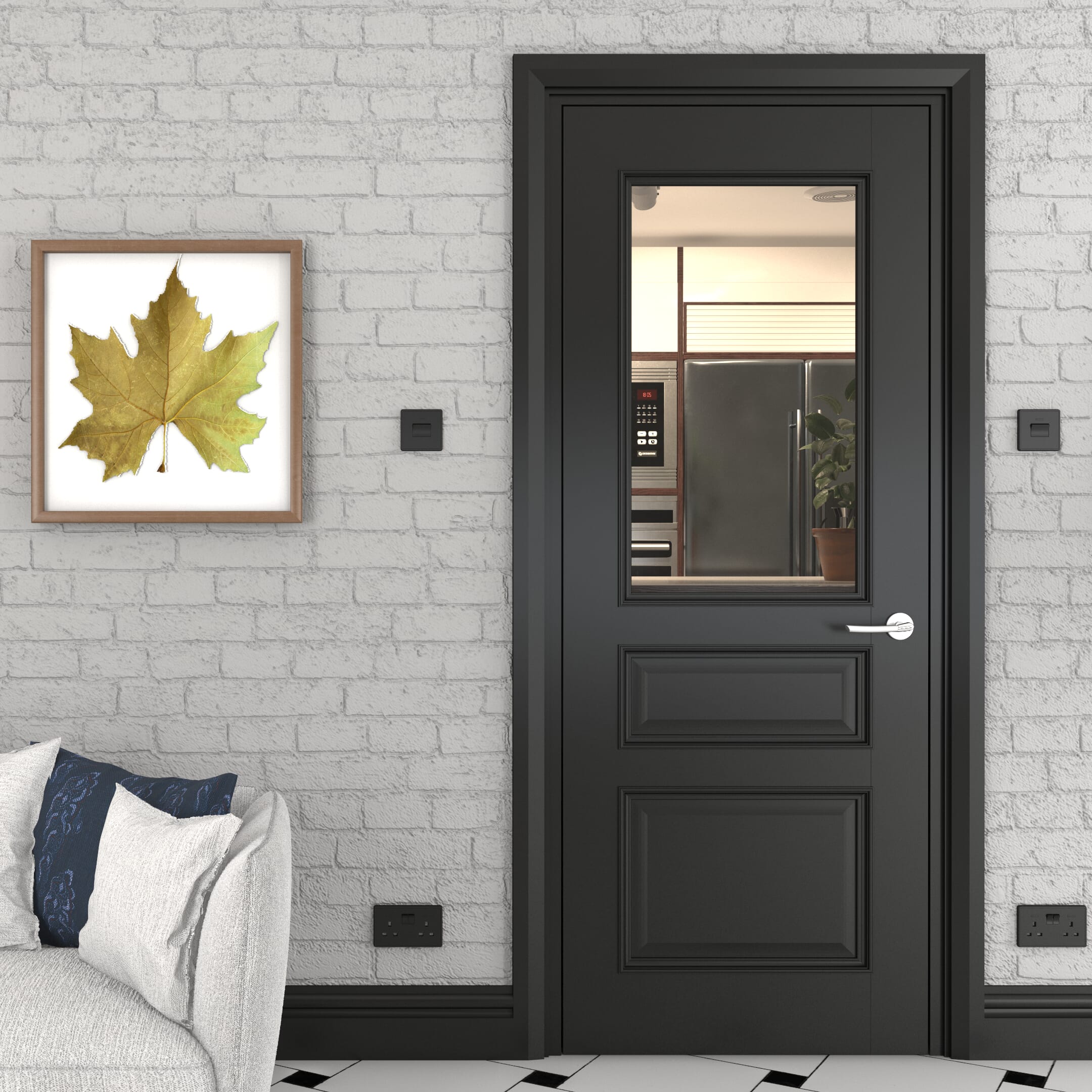 Kent Black Clear Glass â€“ Prefinished Internal Doors at Vivid Doors