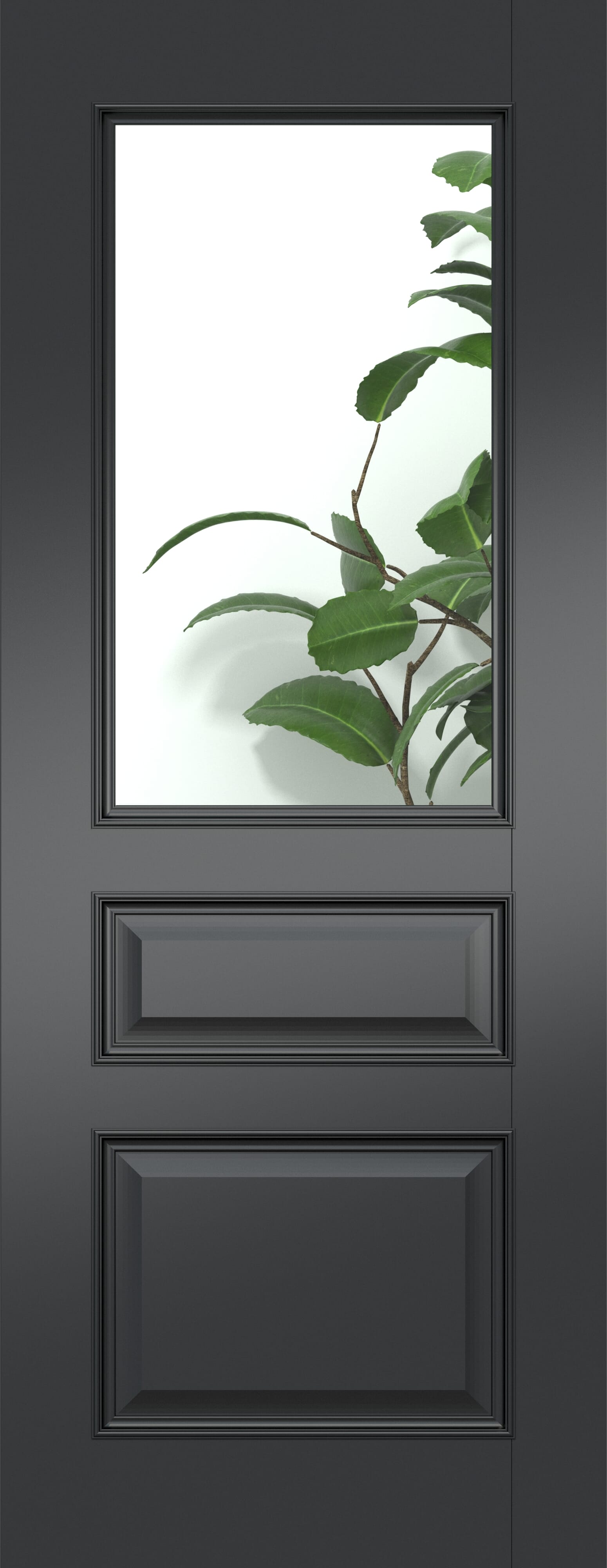 838x1981x35mm (33") Kent Black Clear Glass - Prefinished Internal Doors ...