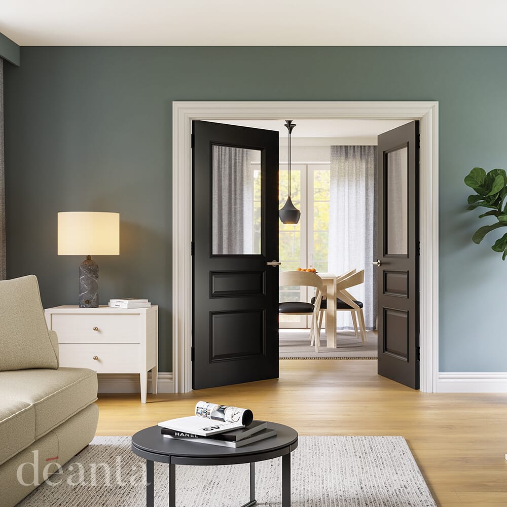762x1981x44mm (30") Windsor Black Glazed - Prefinished Internal Doors ...