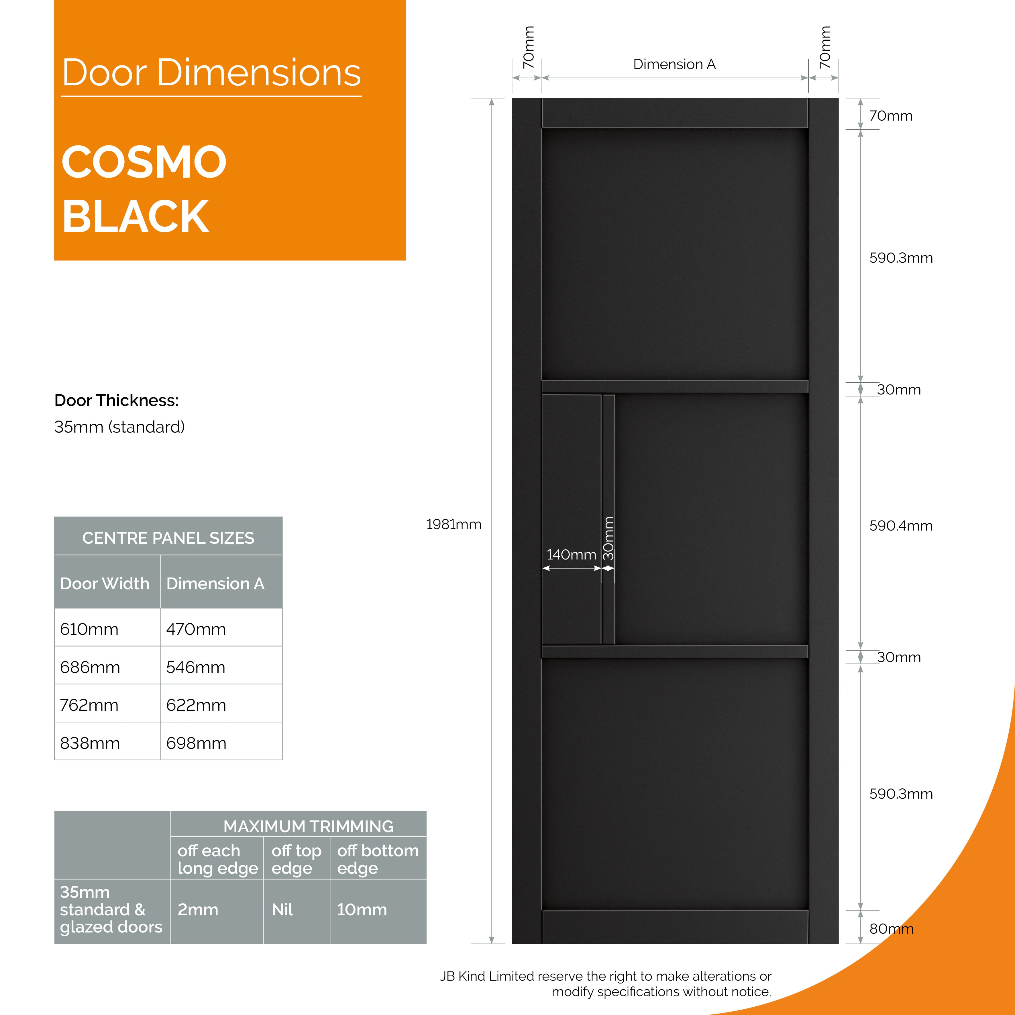 762x1981x35mm (30") Cosmo Black Internal Doors at Vibrant Doors