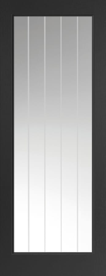 Cottage Black Moulded Full Light Door from Doors & More