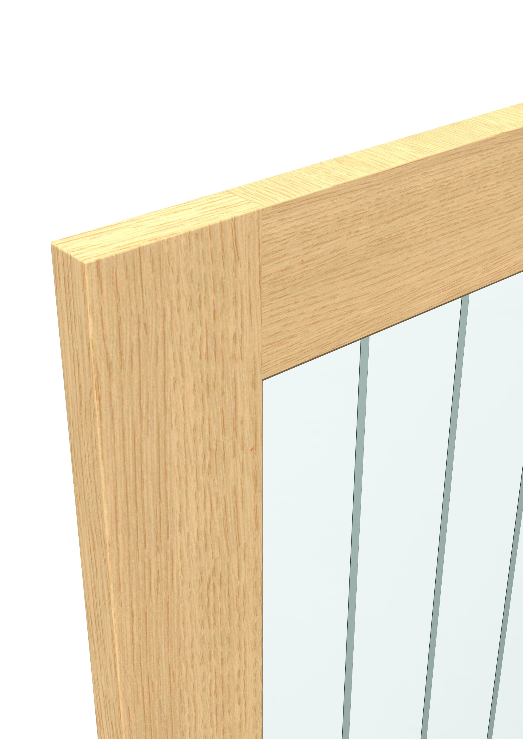 762x1981x35mm (30") Cottage Oak Clear Glass with Frosted Lines ...