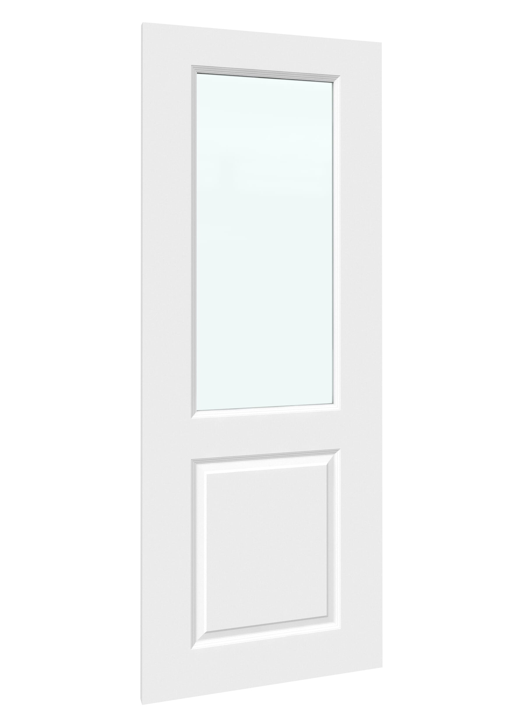 1981x838x35mm (33") White Smooth 2 Panel Clear Glass Internal Doors at ...