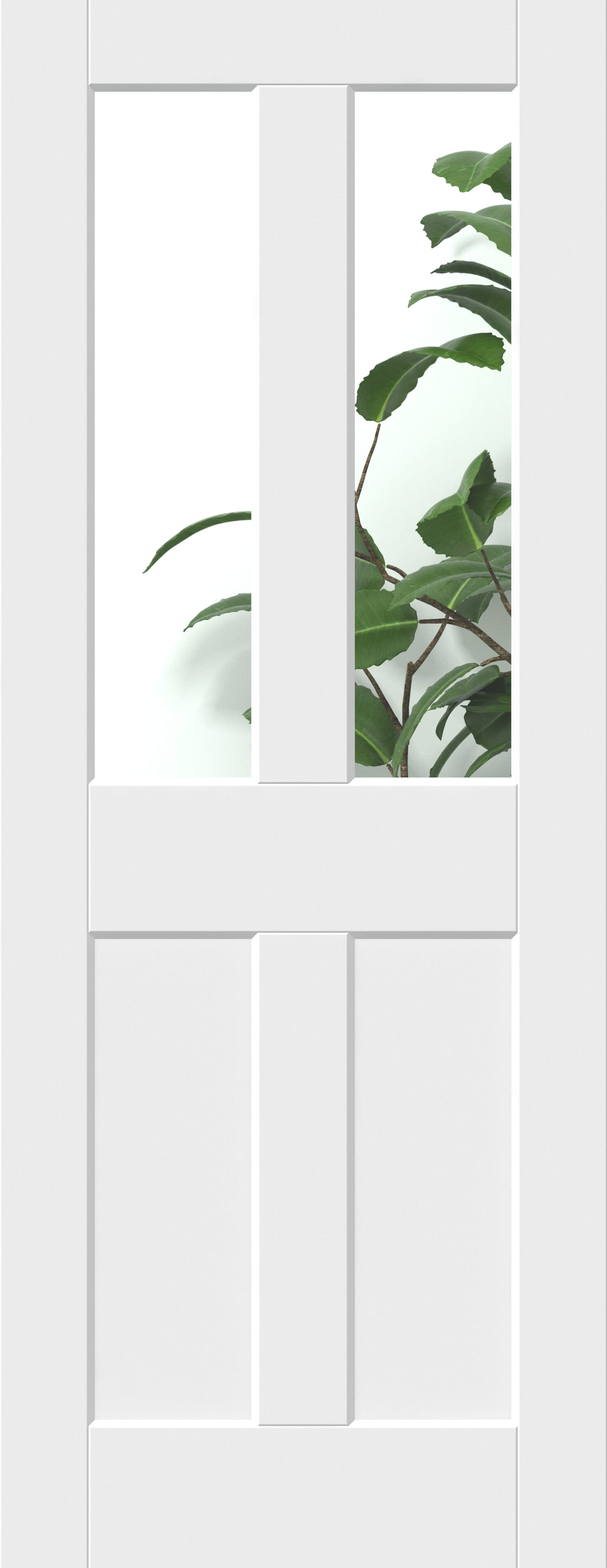 1981x838x35mm (33") White Smooth Flat 4 Panel Clear Glass Internal ...