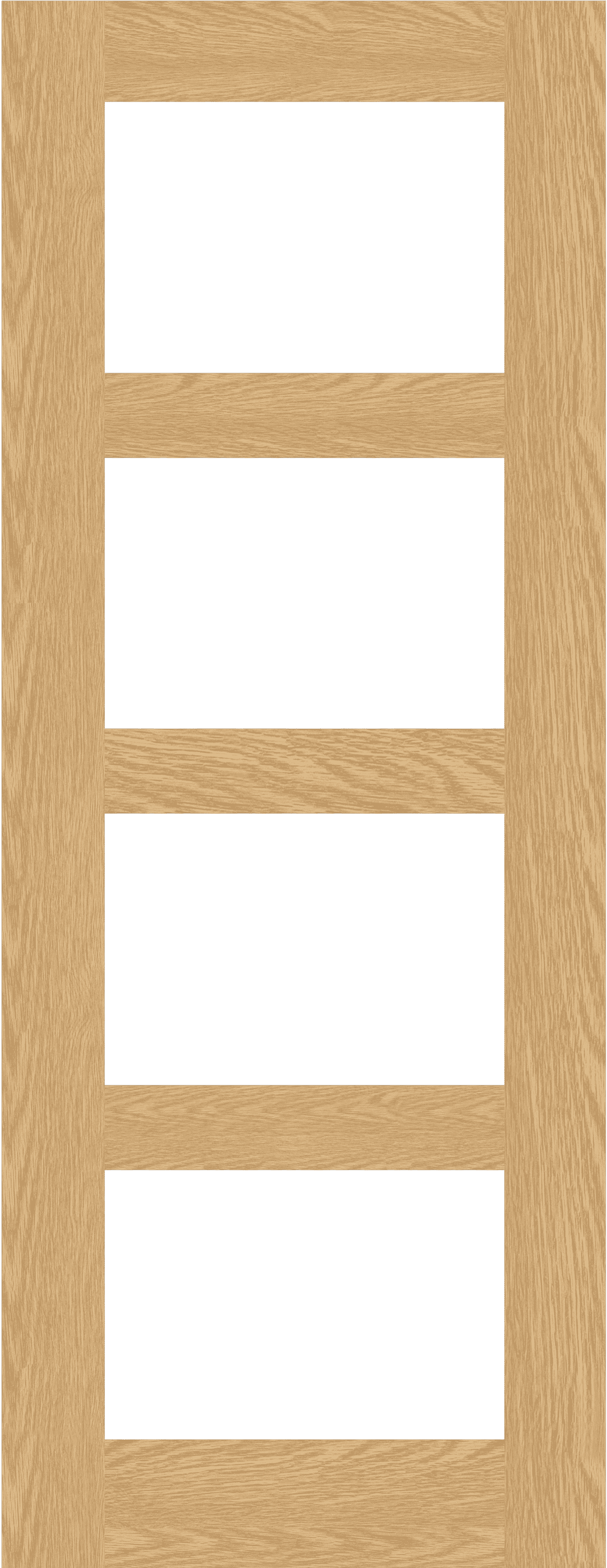 838x1981x35mm (33") Essentials Oak Shaker 4 Light Internal Doors at ...