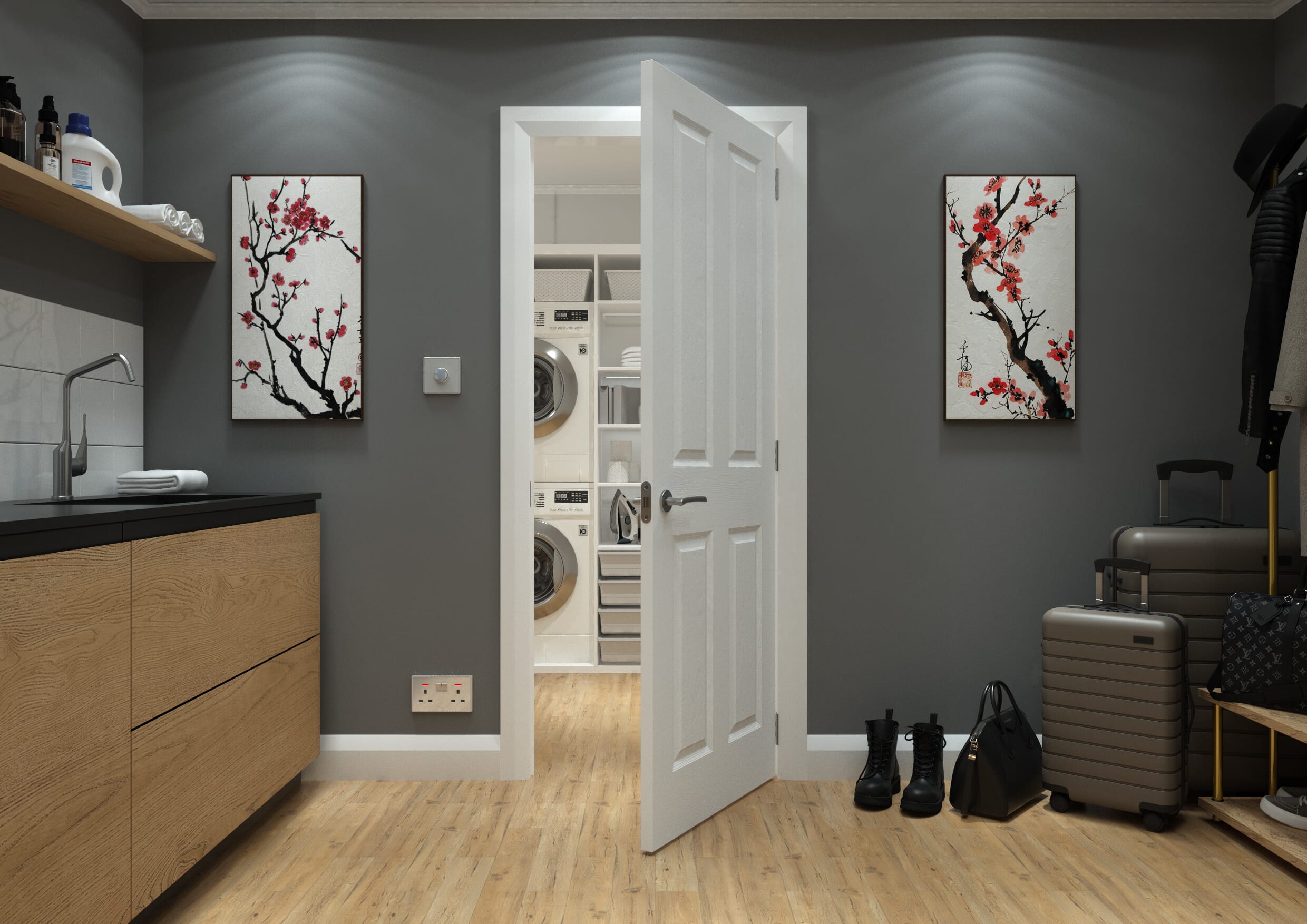 1981mm X 610mm X 44mm (24") White Grained 4 Panel Internal Doors At ...