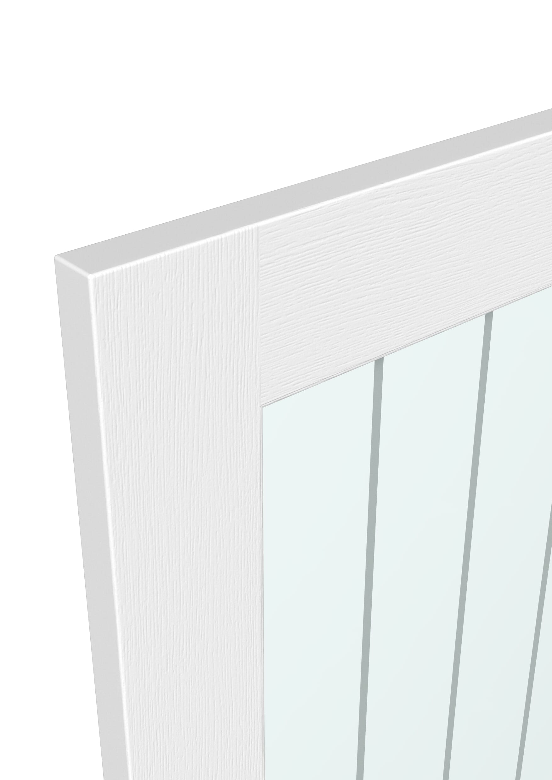 1981mm x 838mm x 35mm (33") White Grained Mexicano Clear Glass with ...