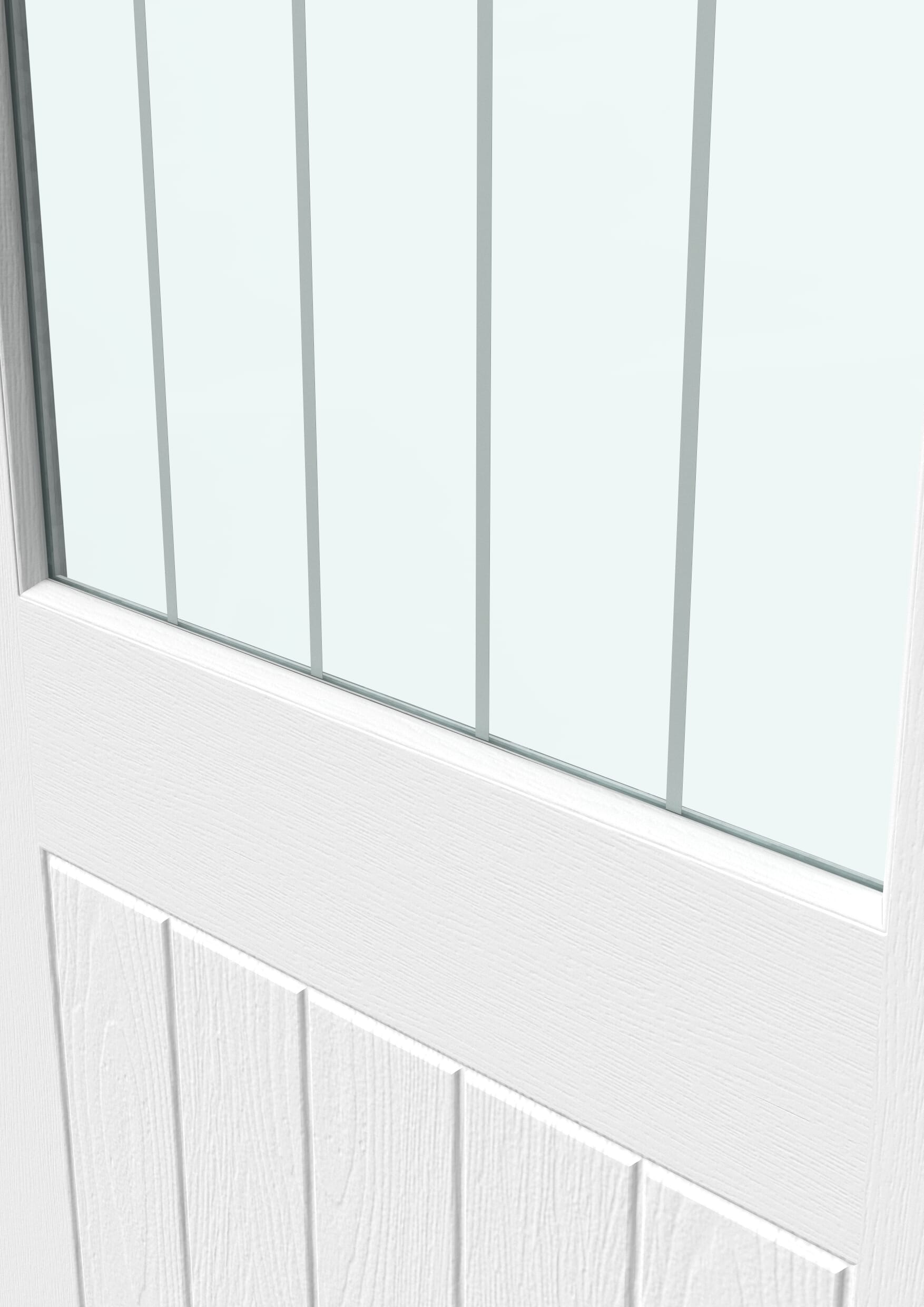 2040mm x 726mm x 40mm White Grained Mexicano Clear Glass with Frosted ...