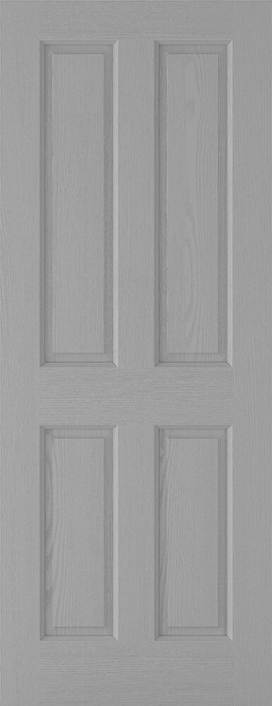 838x1981x44mm (33") Textured 4 Panel Grey Fire Door at Vivid Doors
