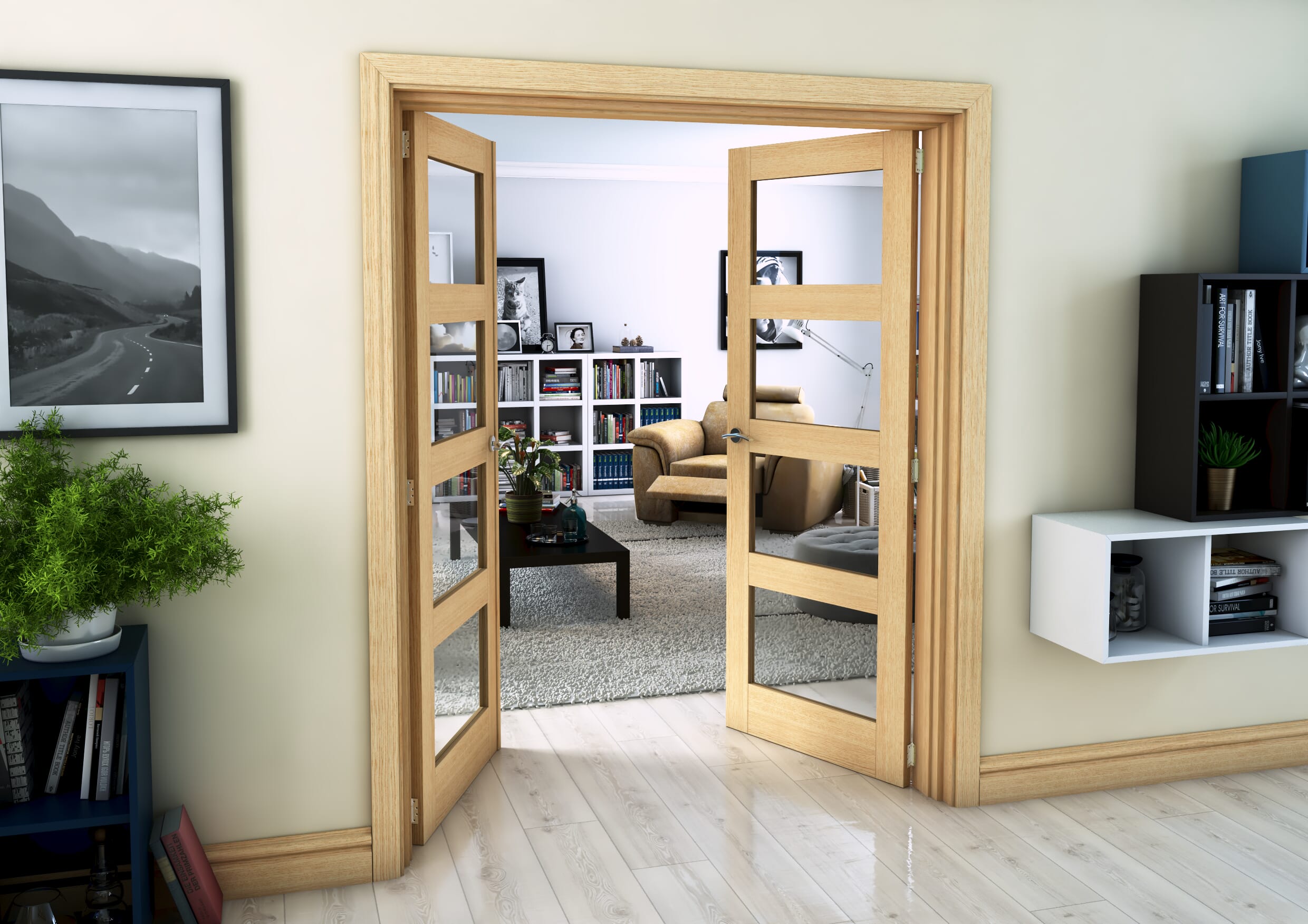 Oak 4l French Door Set 1426mm(w) X 2021mm(h) French Doors At Climadoor
