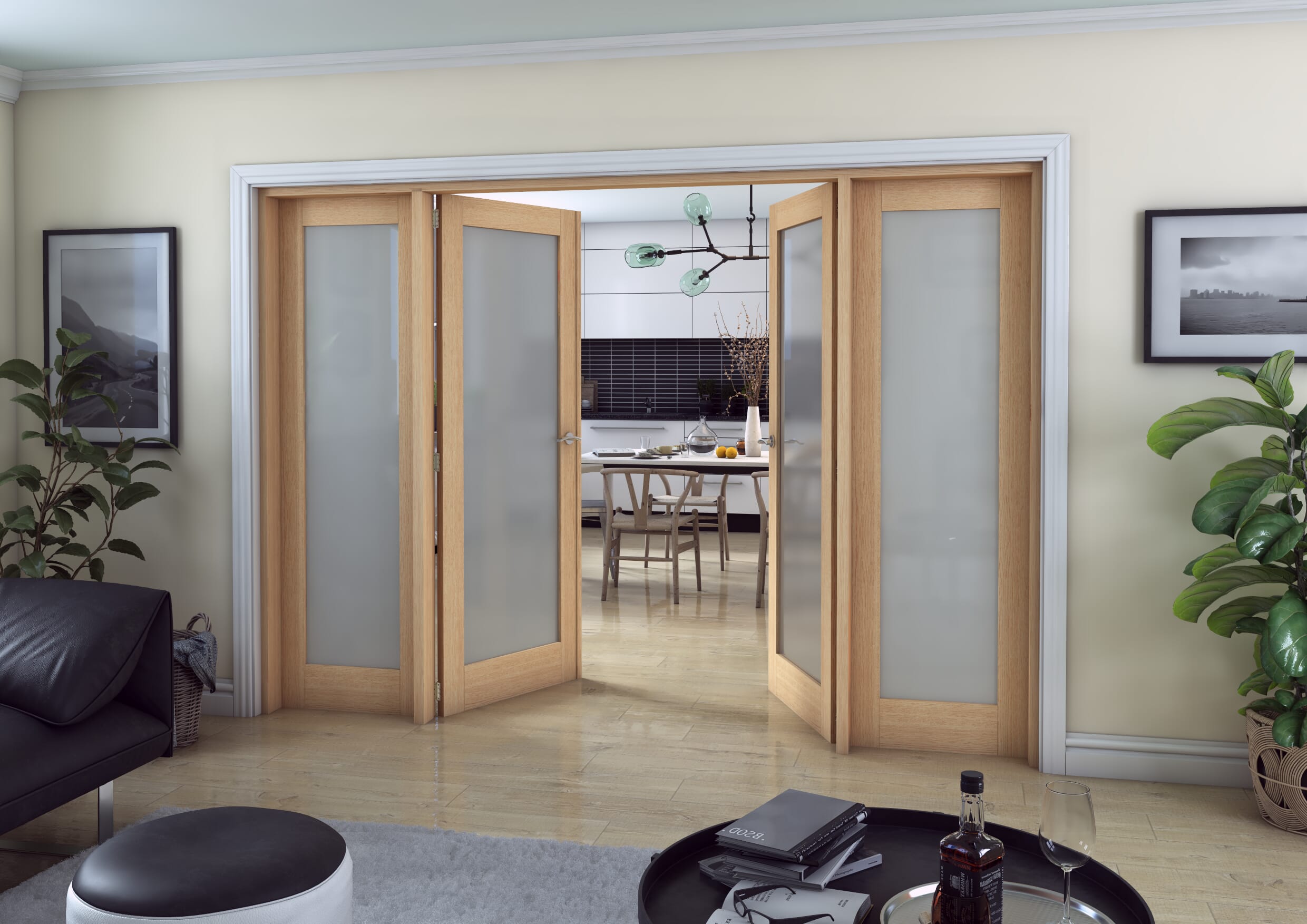 Oak Obscure Glazed French Door Set 2684mm(w) X 2021mm(h) French Doors ...
