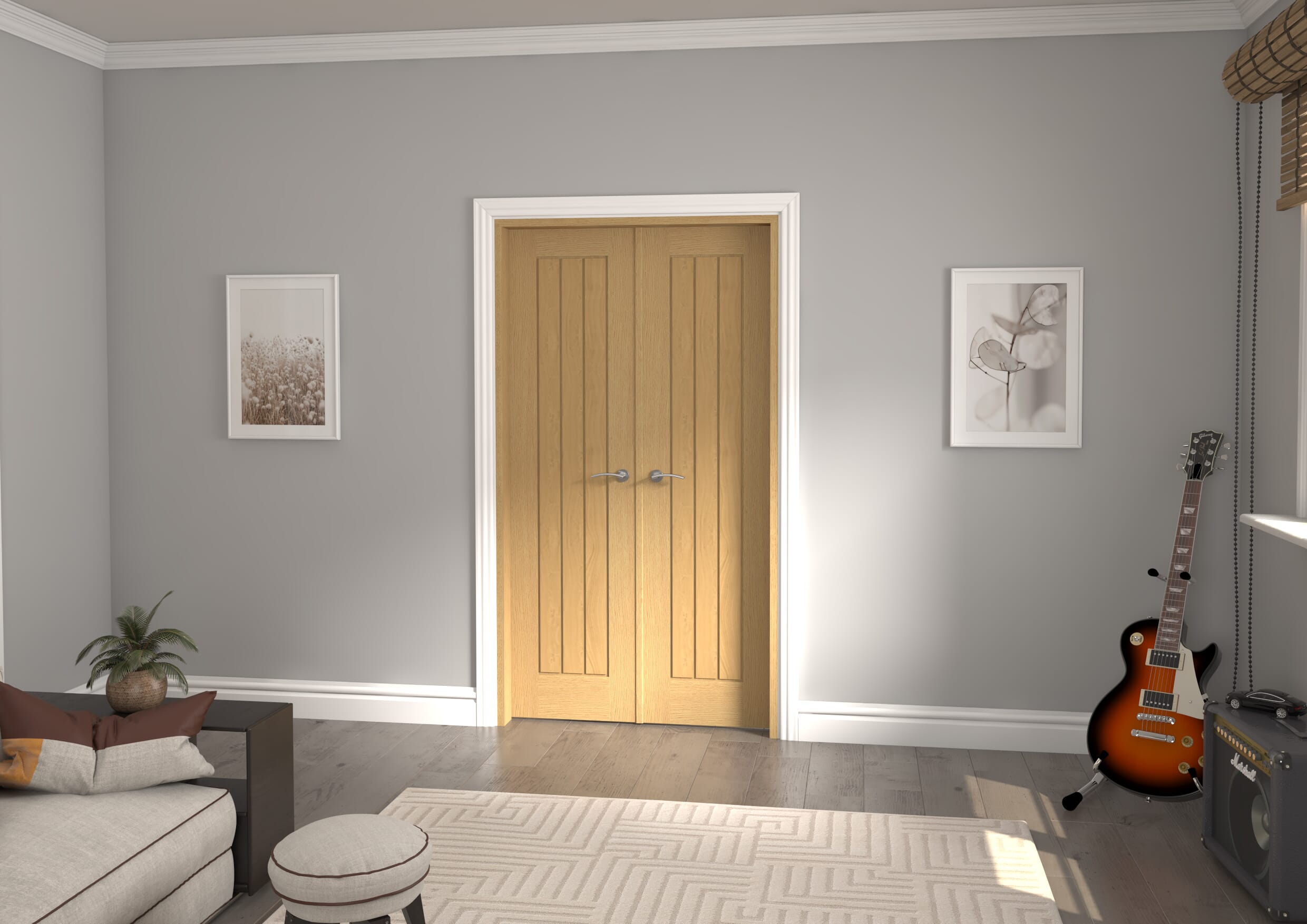 1122x2021x133mm Mexicano Oak French Door Set At Climadoor