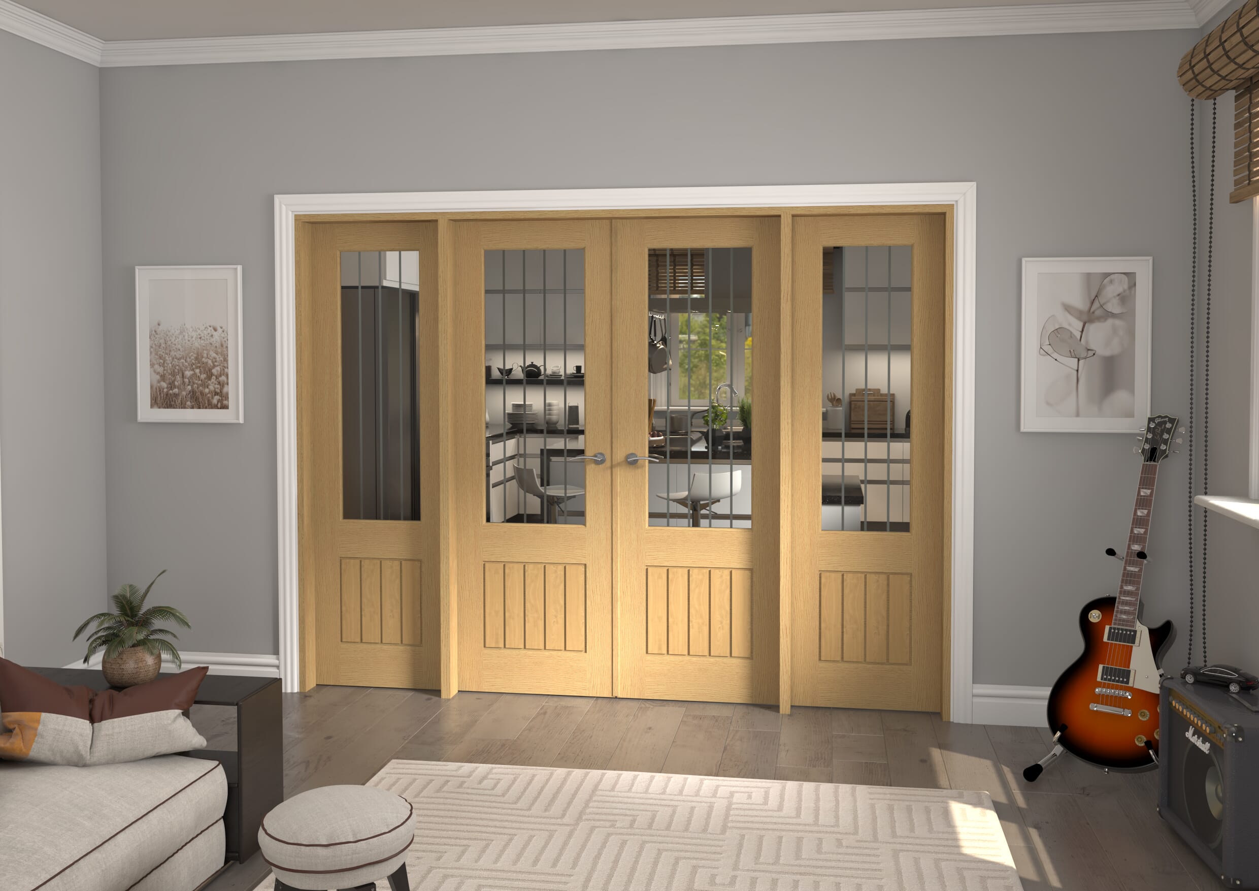 2684x2021x133mm Mexicano 2xg Glazed Oak French Door Set At Climadoor