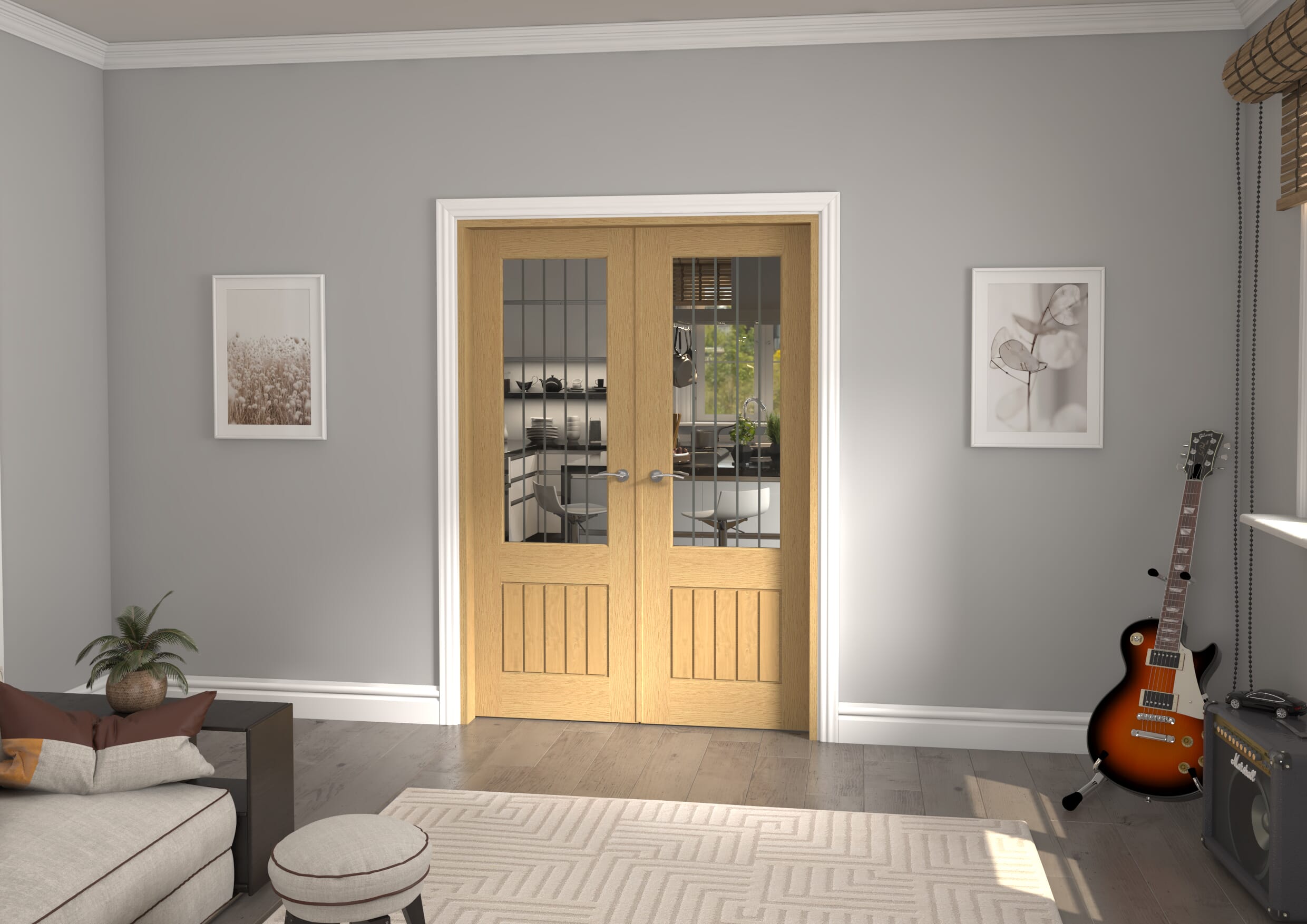 1426x2021x133mm Mexicano 2xg Glazed Oak French Door Set At Climadoor