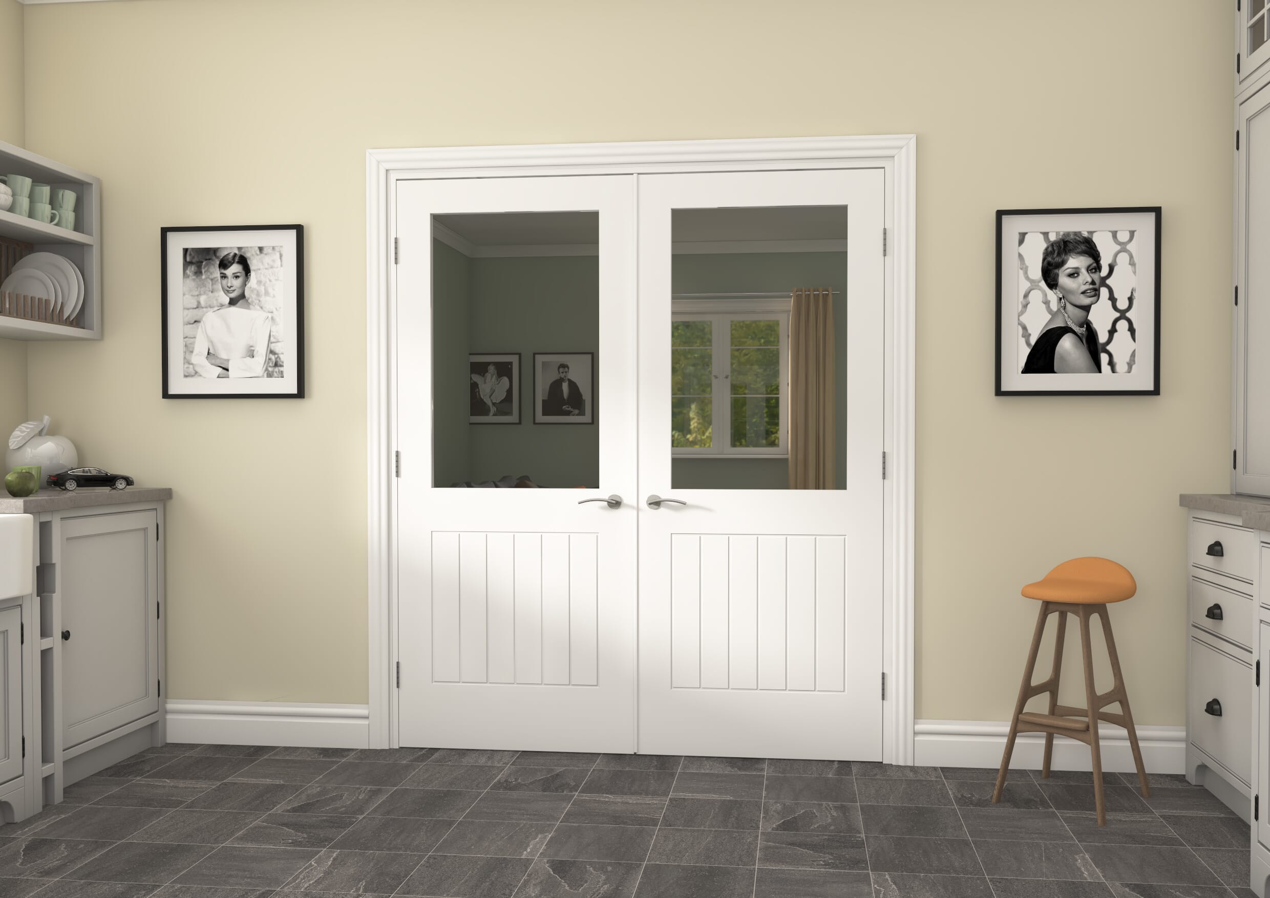 1732x2021x133mm Suffolk White Clear Glazed French Door Set At Climadoor