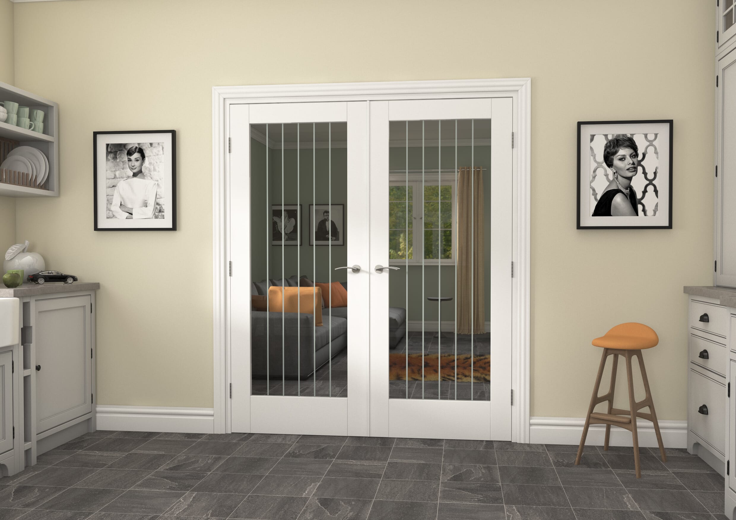 1732x2021x133mm Suffolk White P10 Glazed French Door Set At Climadoor