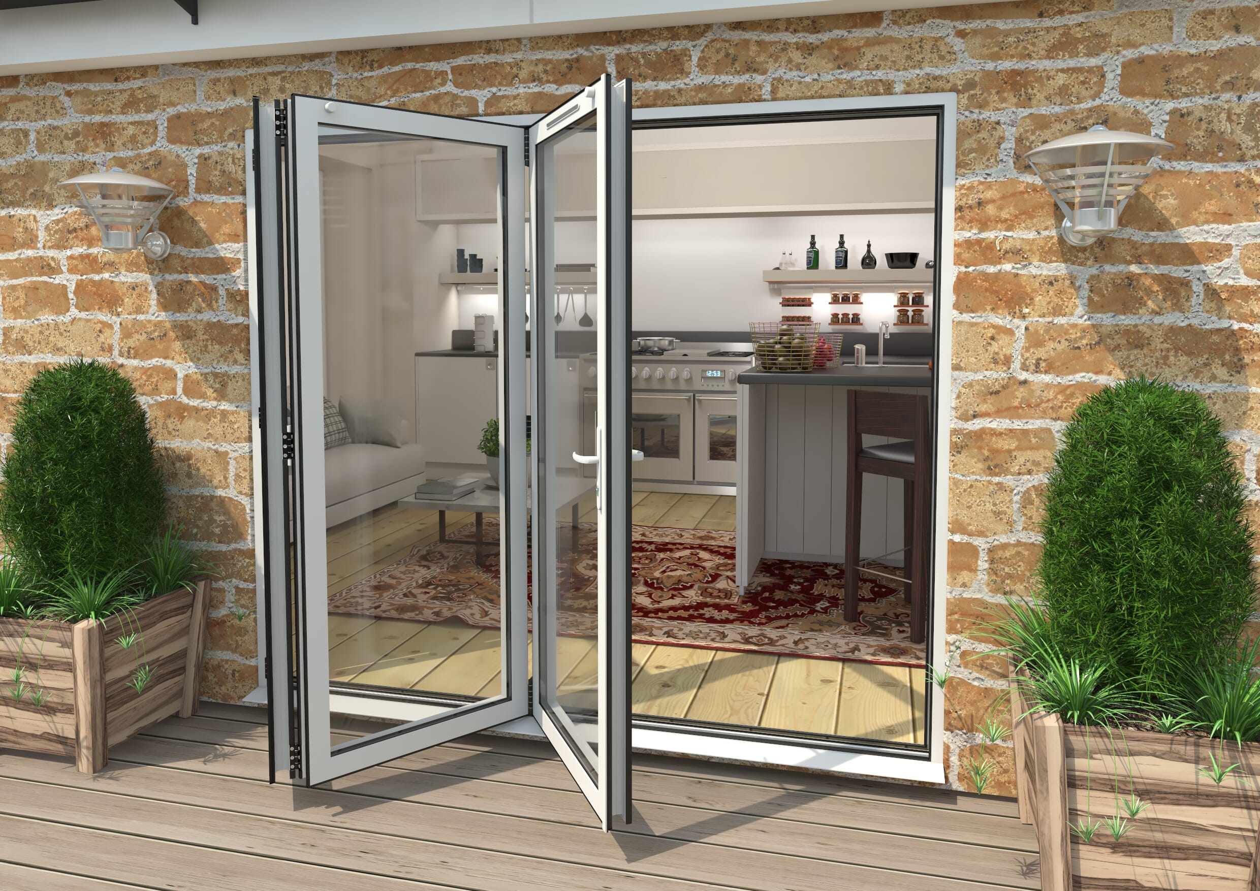 2400mm White Aluminium Bifold Doors - 3 Left at Vivid Doors