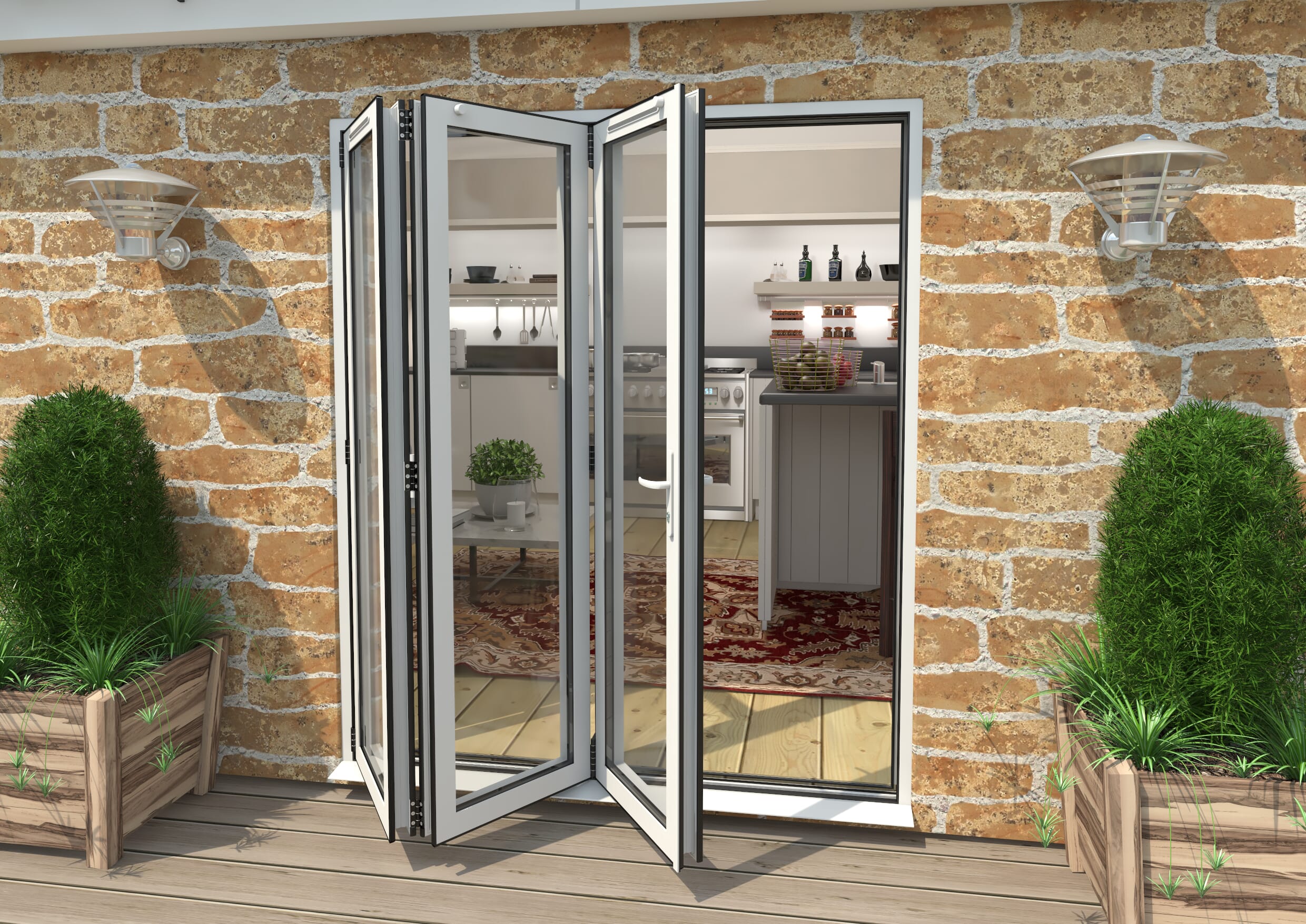 Part Q 1800mm White Aluminium Bifold Doors - 3 Left at Vivid Doors