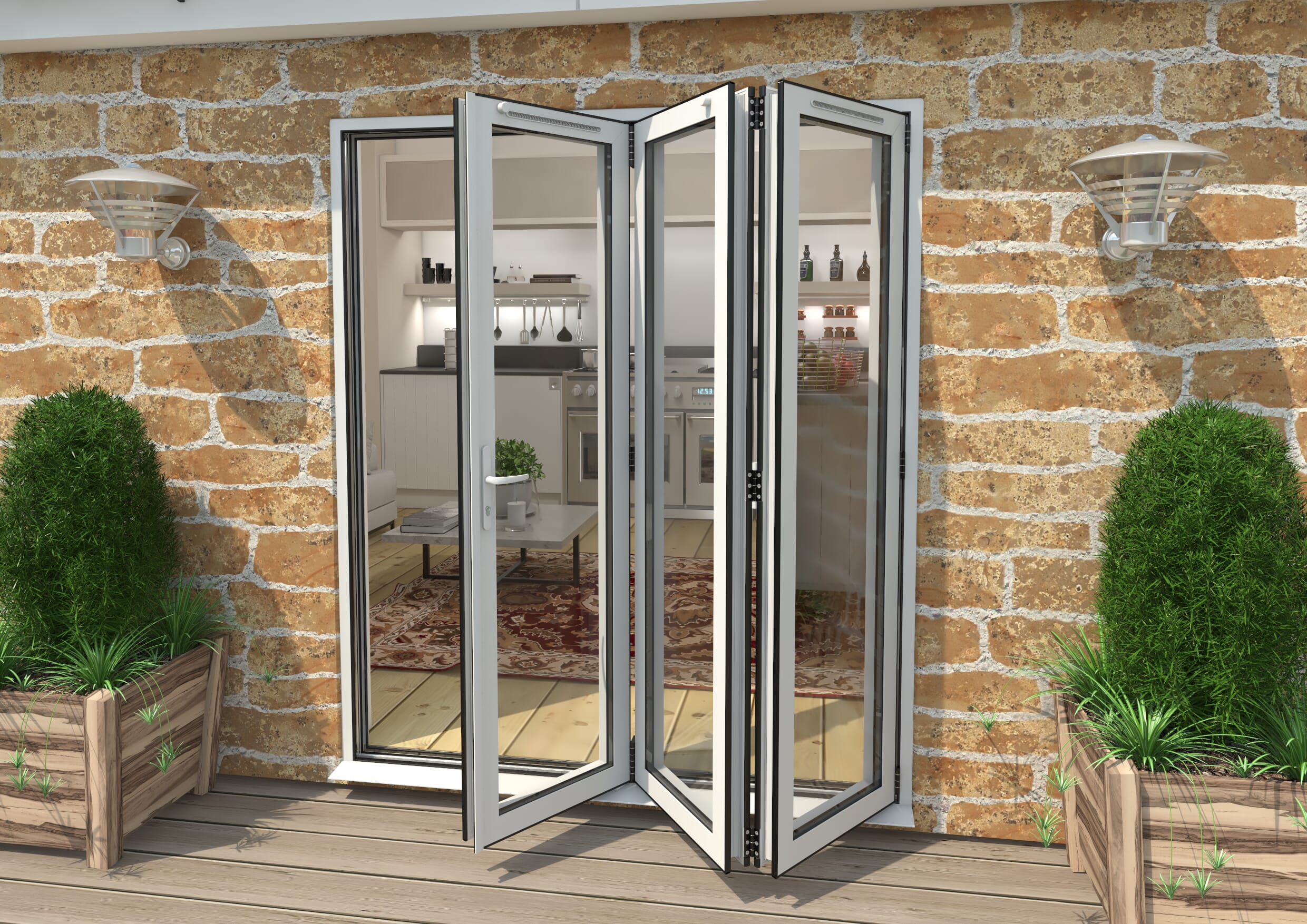 Part Q 1800mm White Aluminium Bifold Doors - 3 Right at Vivid Doors
