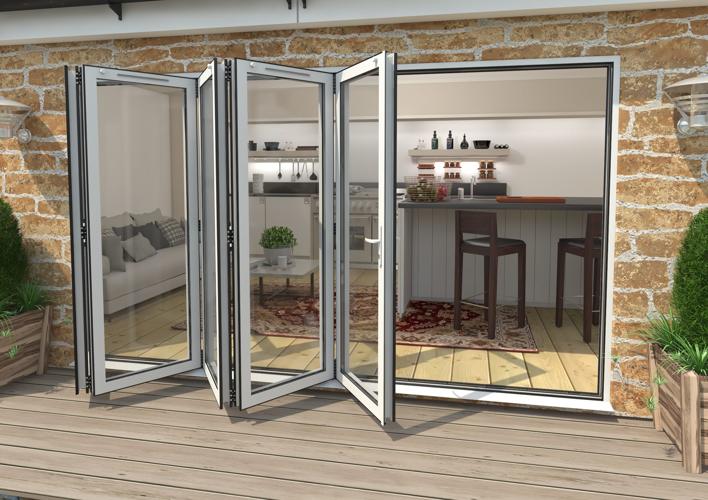 Part Q 3600mm White Aluminium Bifold Doors - 5 Left at Vivid Doors