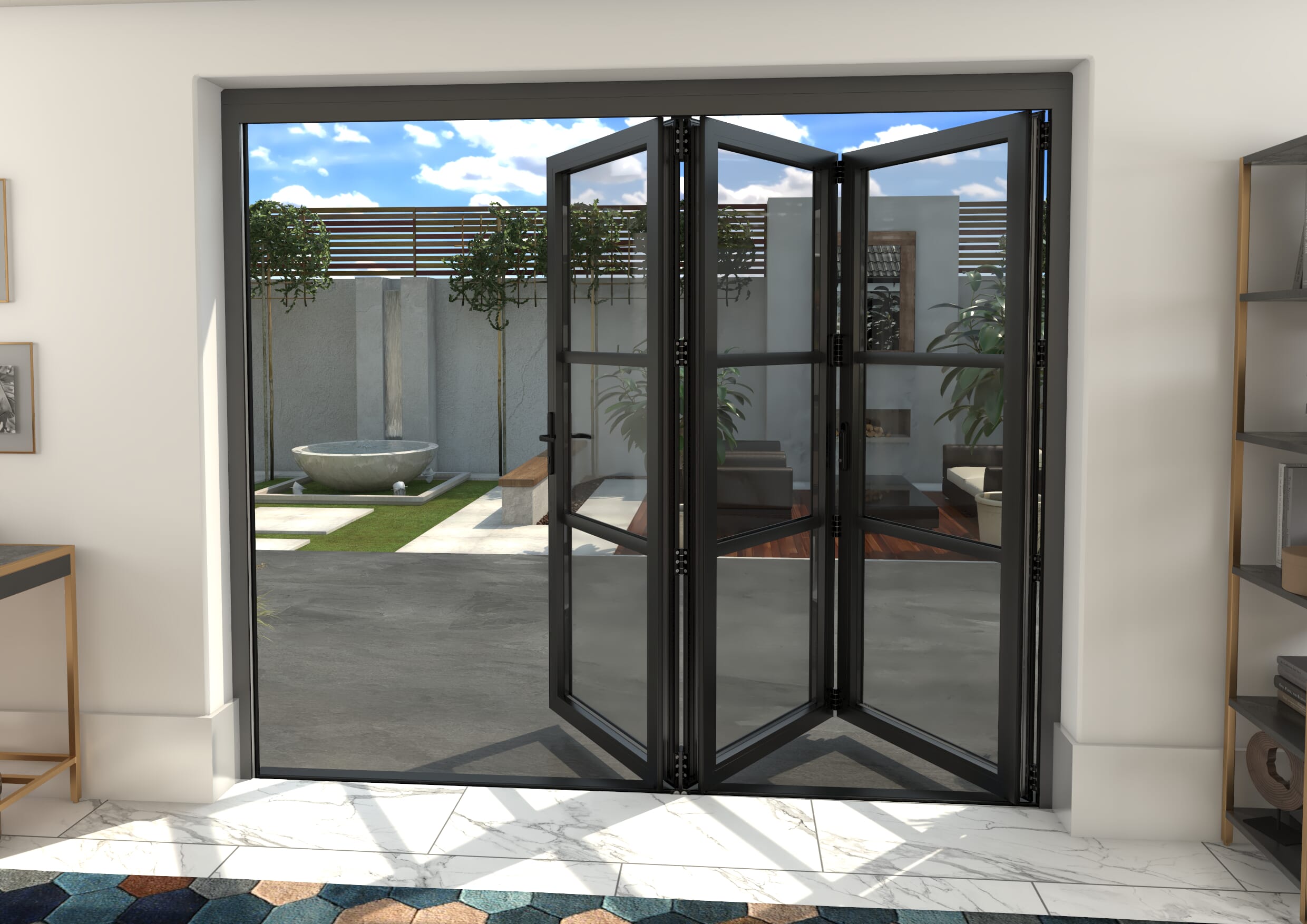 2400mm Black Heritage Aluminium Bifold Doors - 3 Left at Vivid Doors