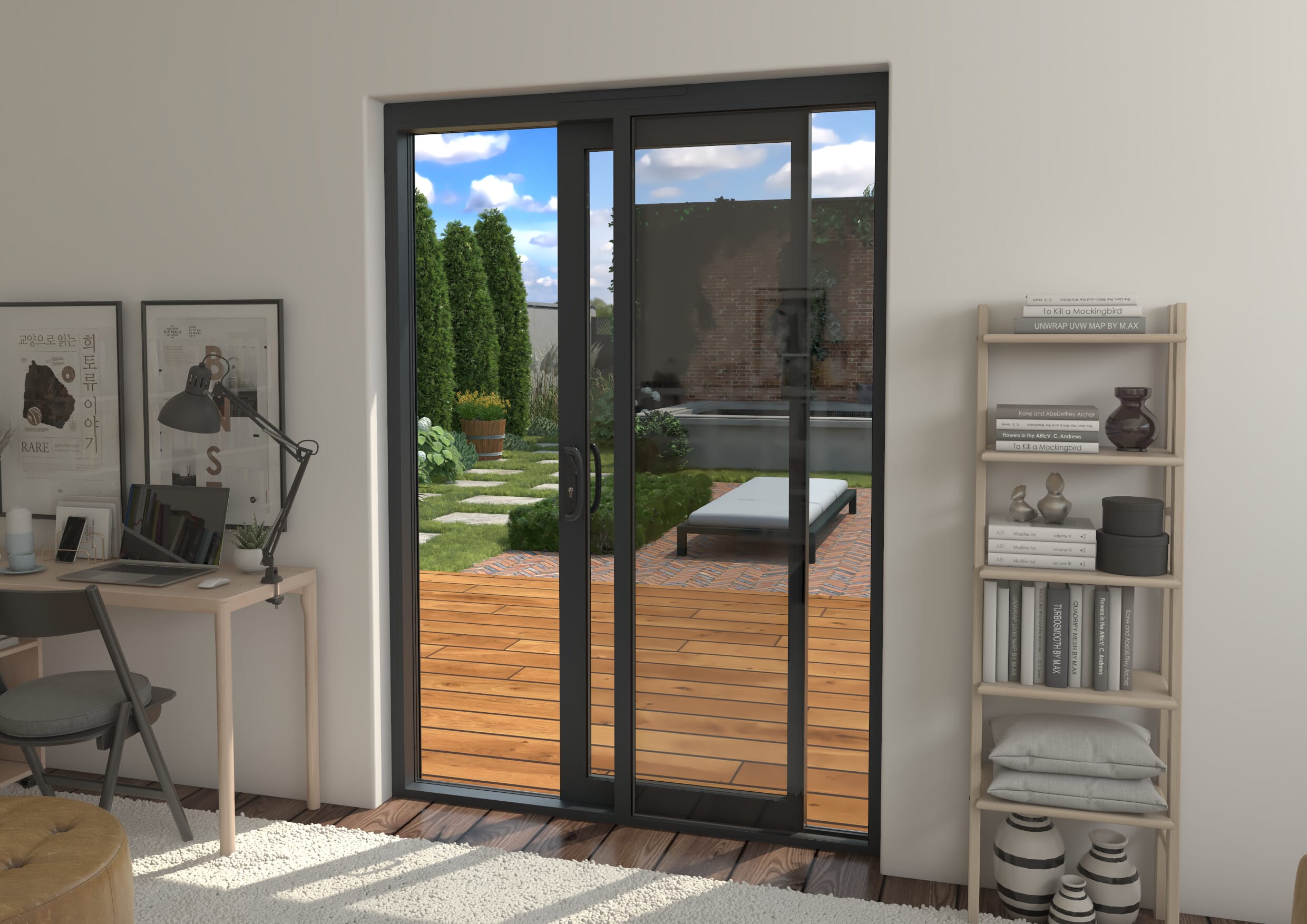 1500mm Supreme Anthracite Grey Aluminium Sliding Doors Rh Sliding / Lh ...