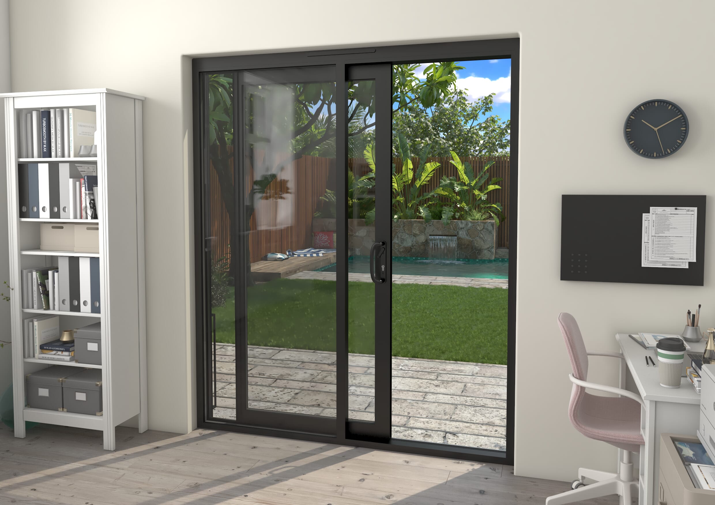 Part Q 1800mm Supreme Black Aluminium Sliding Doors Lh Sliding / Rh ...