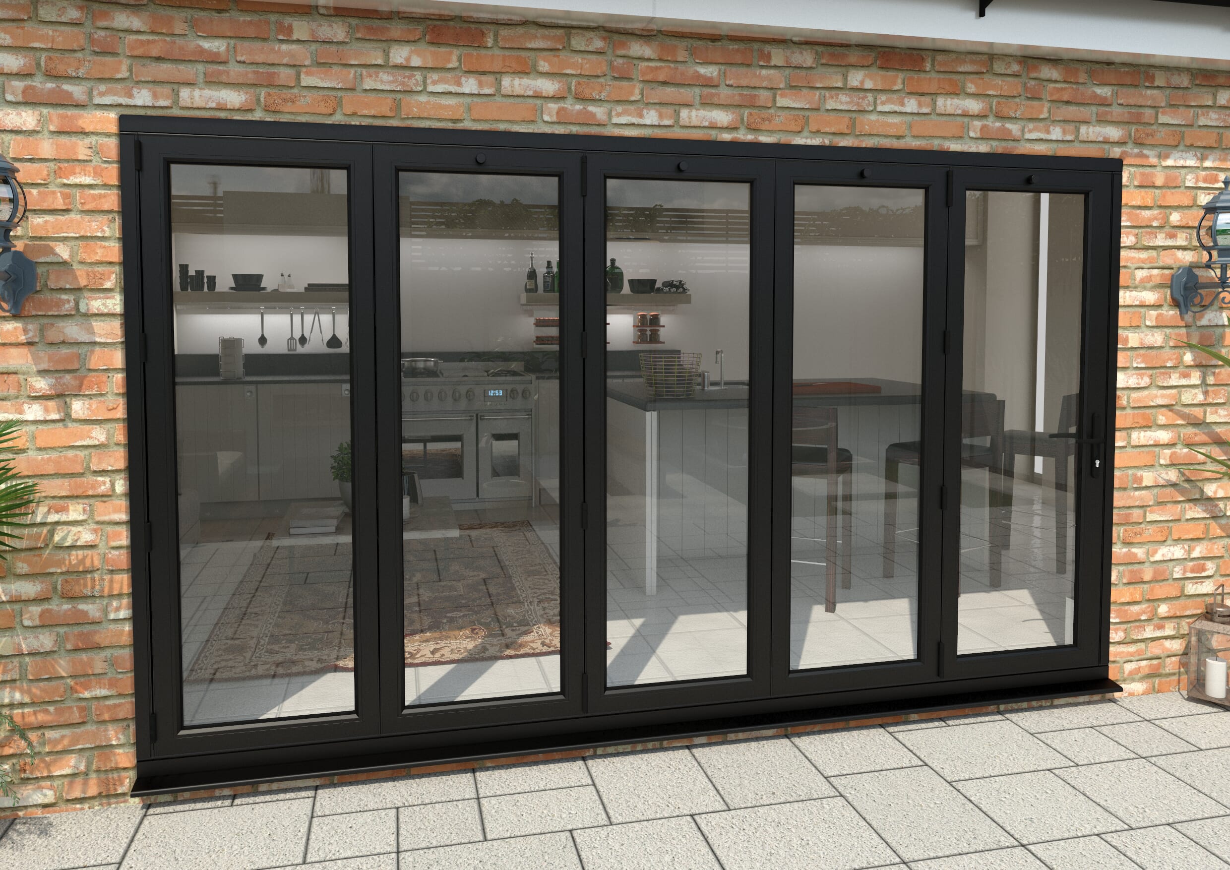 3600mm Black Aluminium Bifold Doors - 5 Left at Vibrant Doors