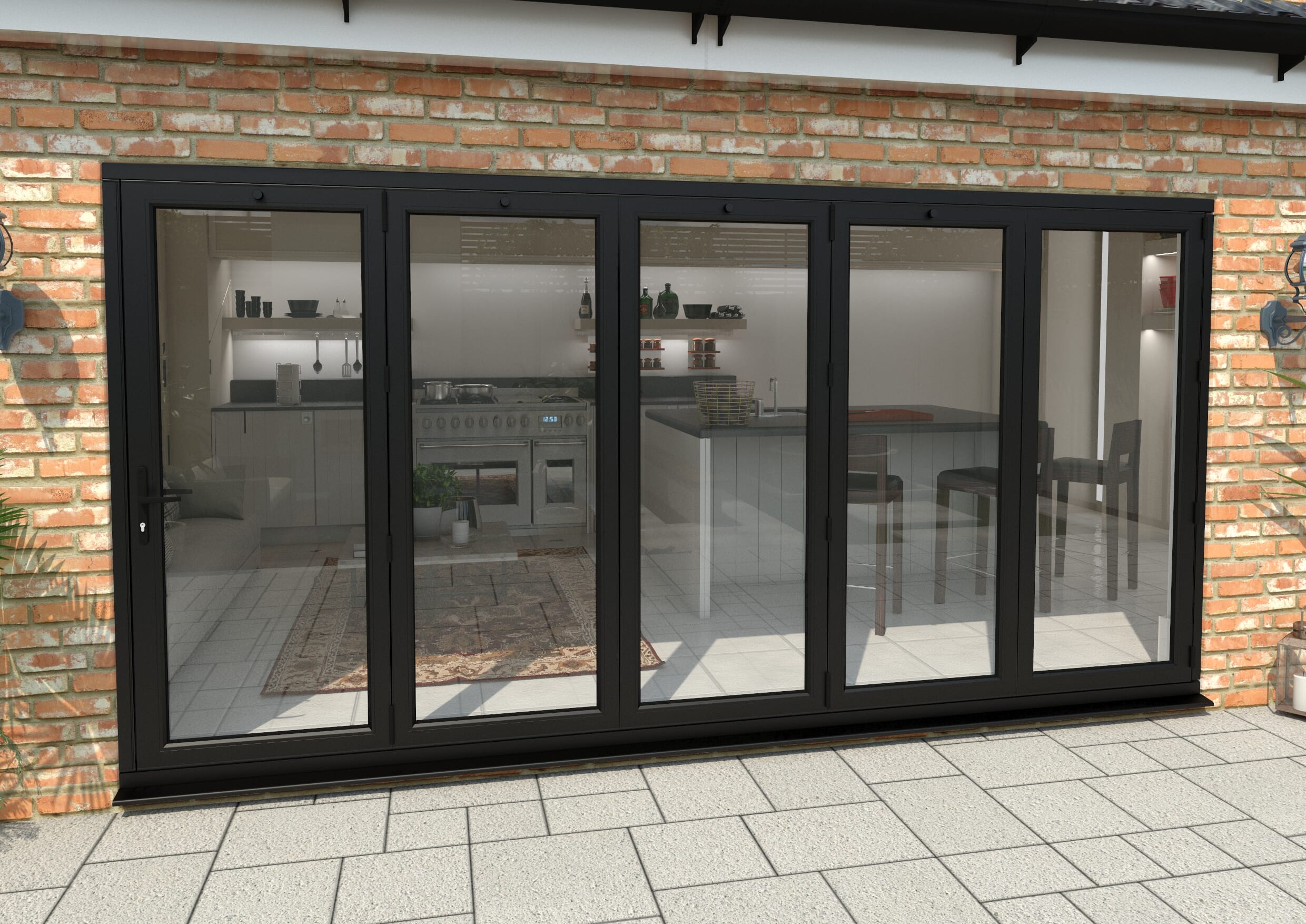 4200mm Black Aluminium Bifold Doors - 5 Right at Express Doors Direct