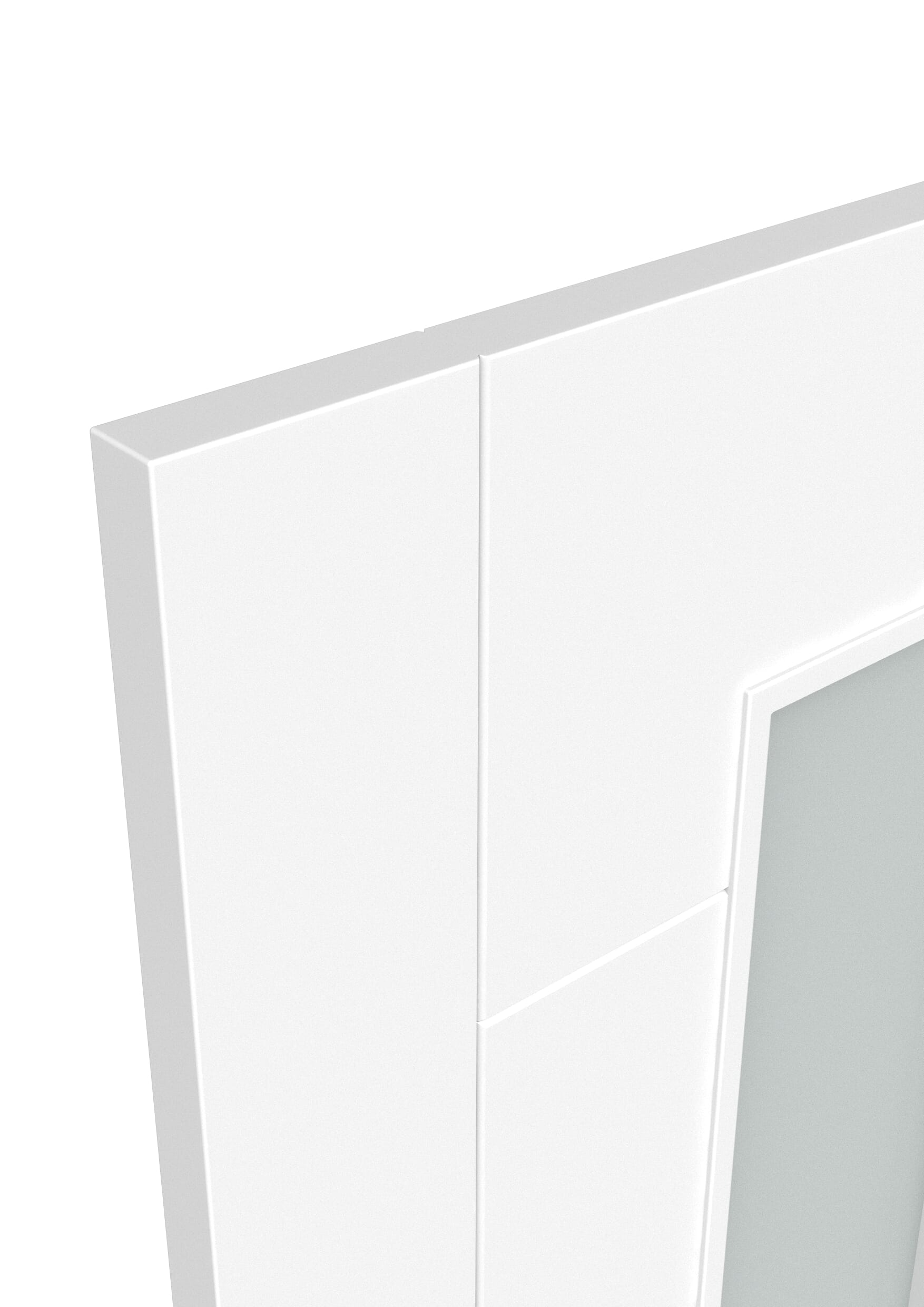 838x1981x35mm (33) Modern 7 Panel White Frosted Glass - Prefinished ...