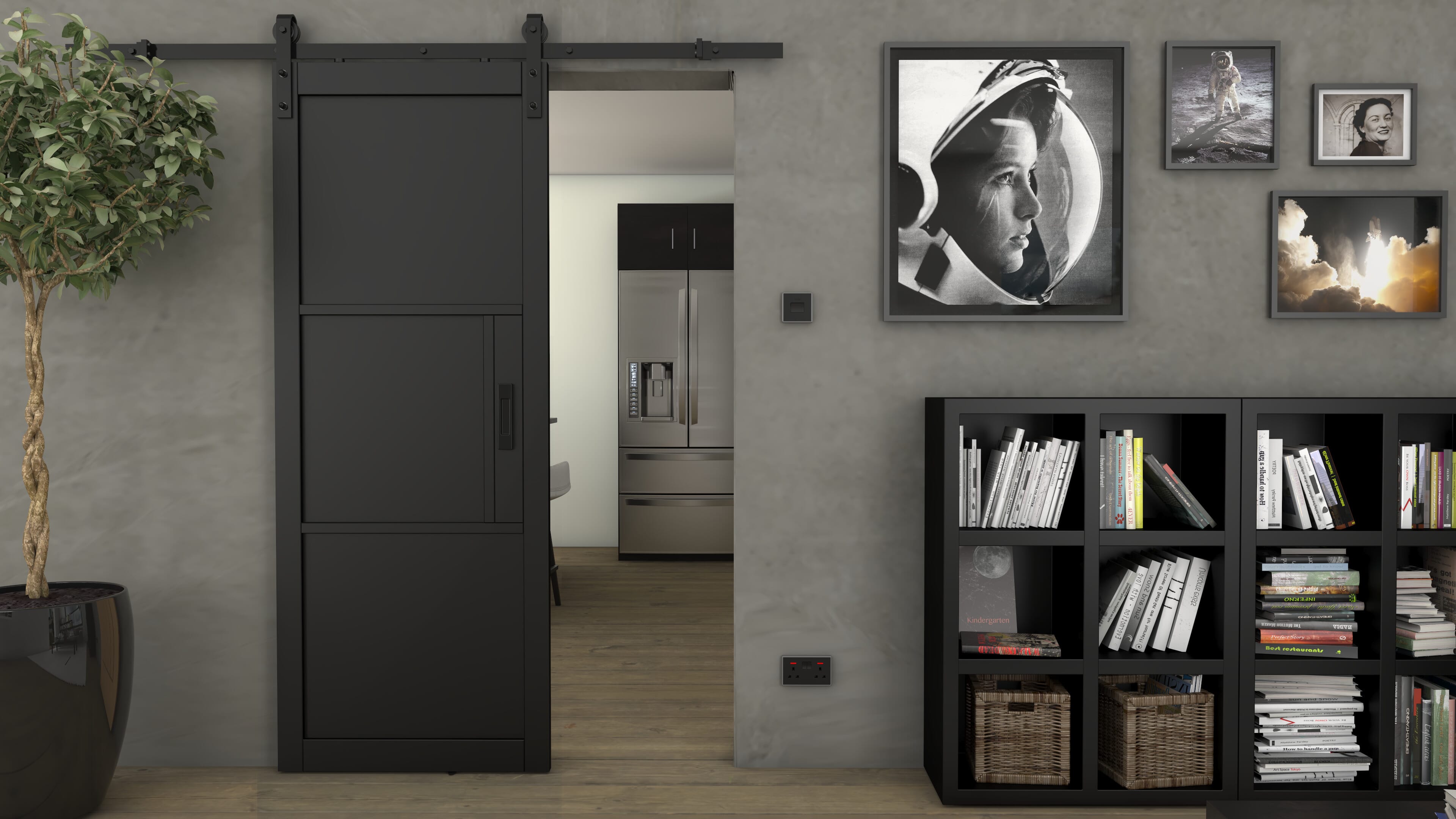 762x1981x35mm (30) Heritage Black Internal Sliding Barn Door at Vibrant ...