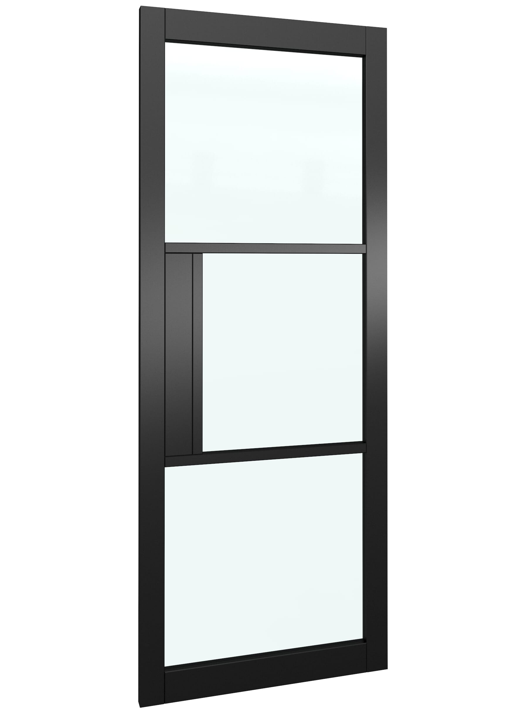 762x1981x35mm (30) Heritage Black Clear Glass Sliding Barn Door at ...