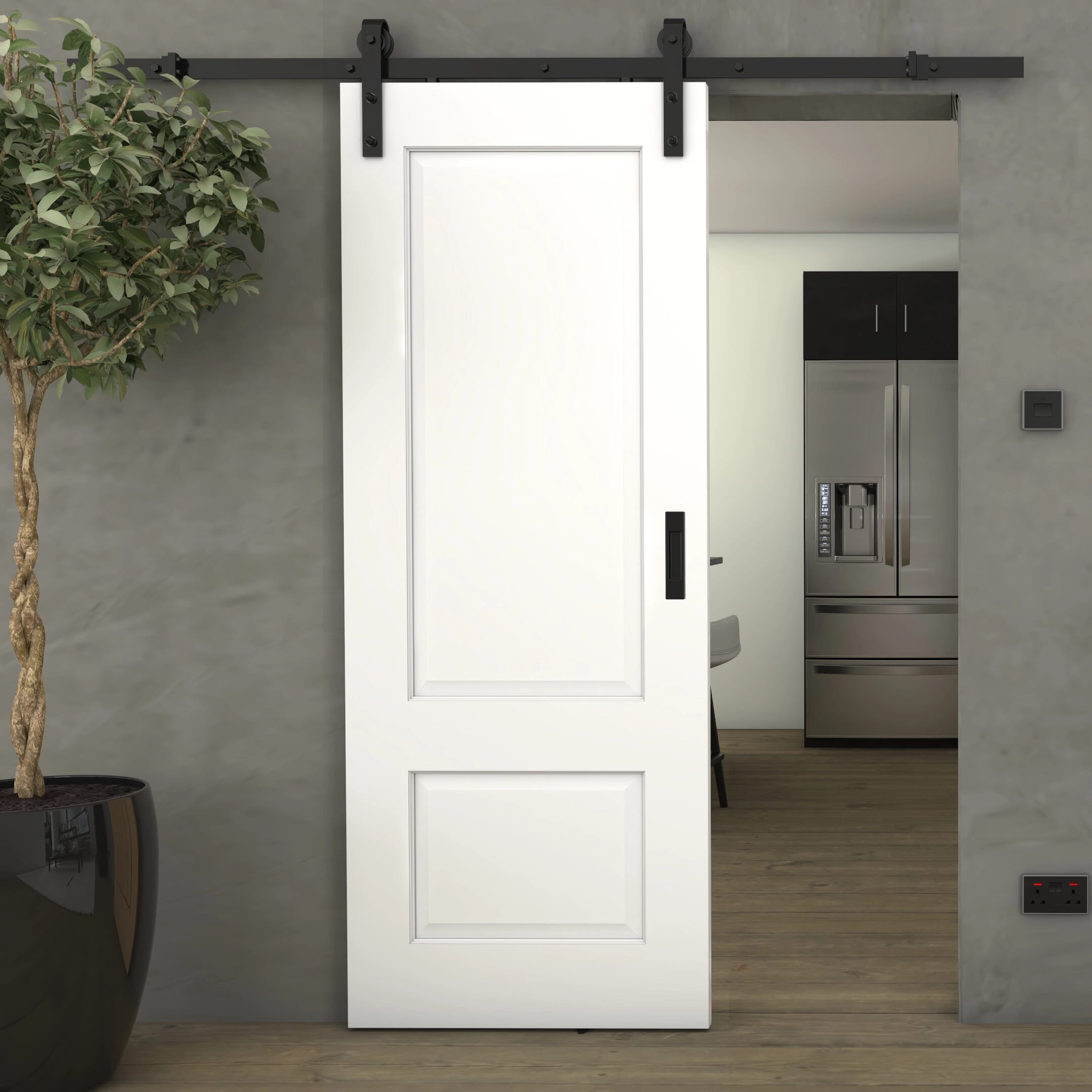 762x1981x35mm (30) Grange 2 Panel - Prefinished Sliding Barn Door at ...