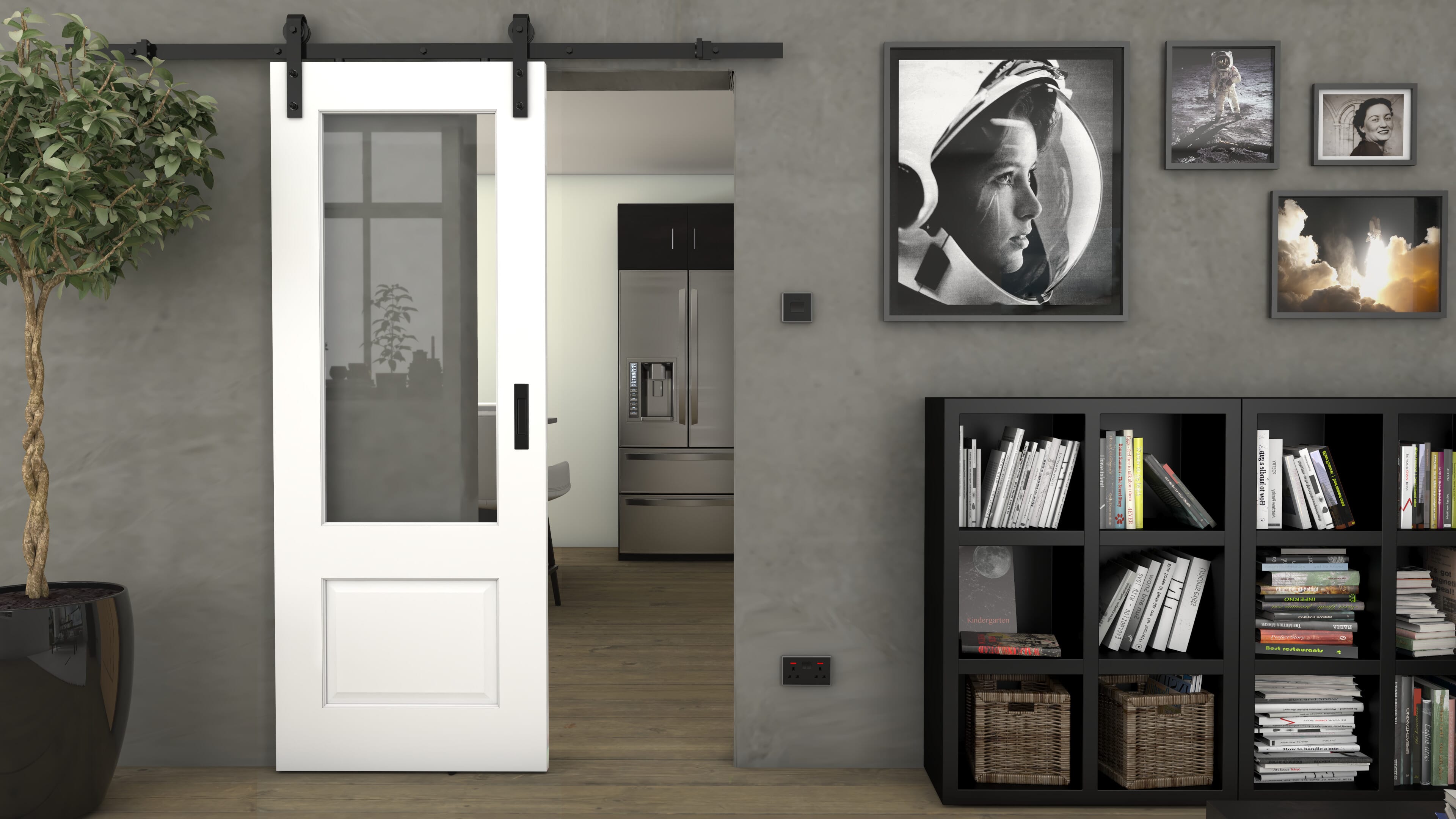 762x1981x35mm (30) Grange 2 Panel Clear Glass - Prefinished Sliding ...