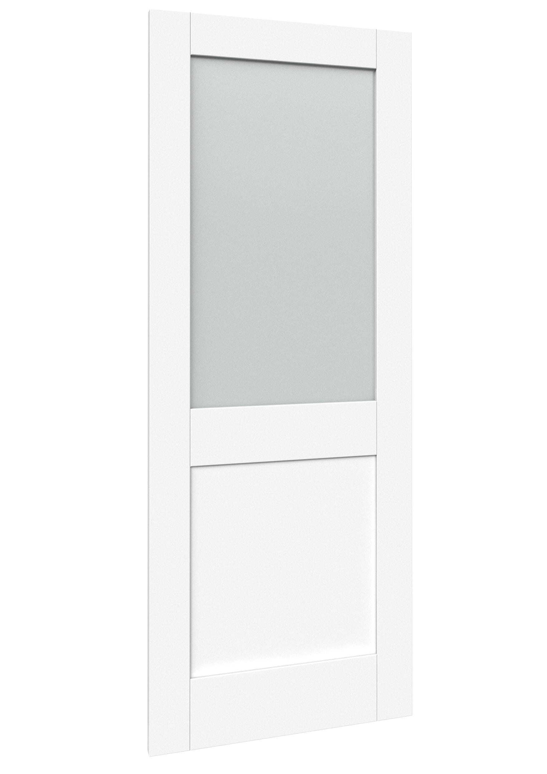 762x1981x35mm (30) Modern Shaker 2 Panel White Frosted Glass ...