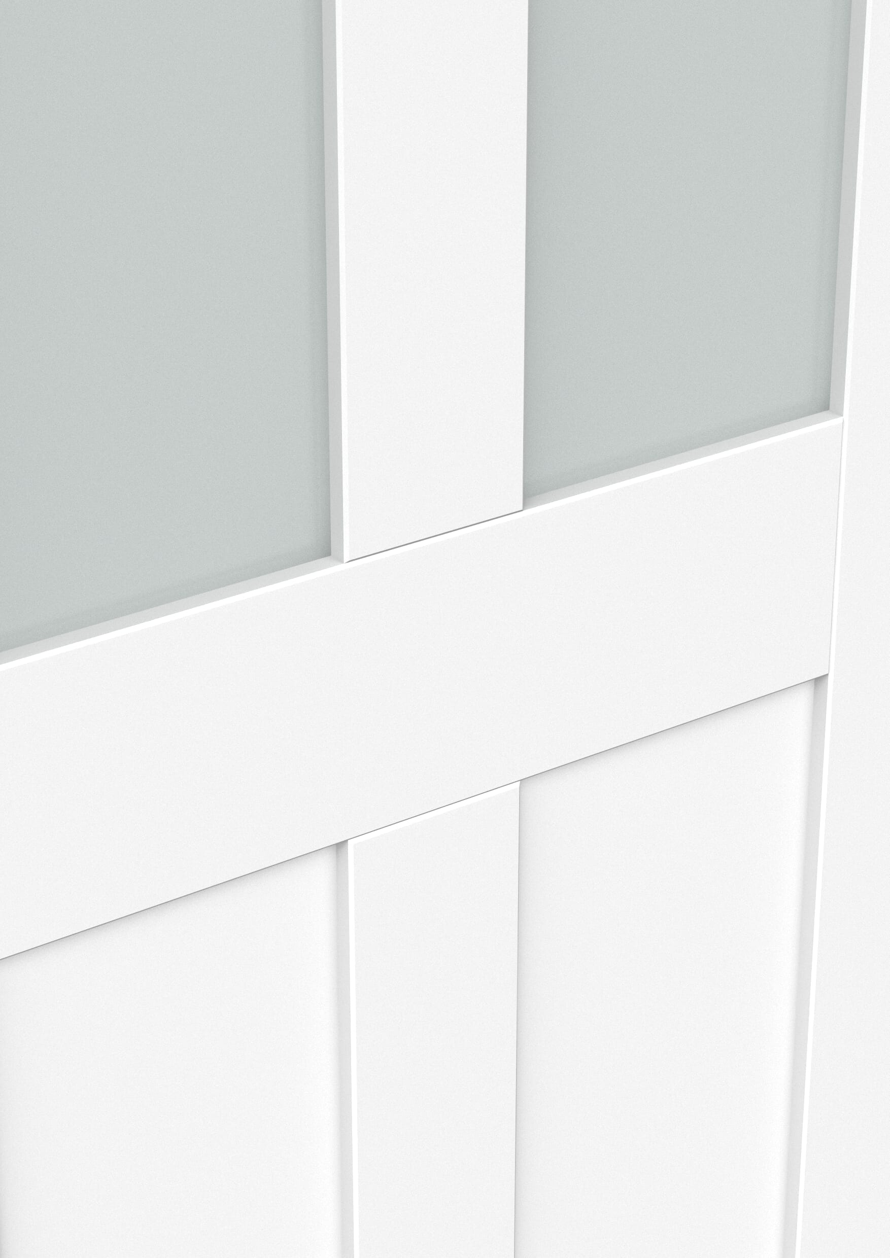 813x2032x35mm (32) Victorian 4 Panel Shaker White Frosted Glass ...