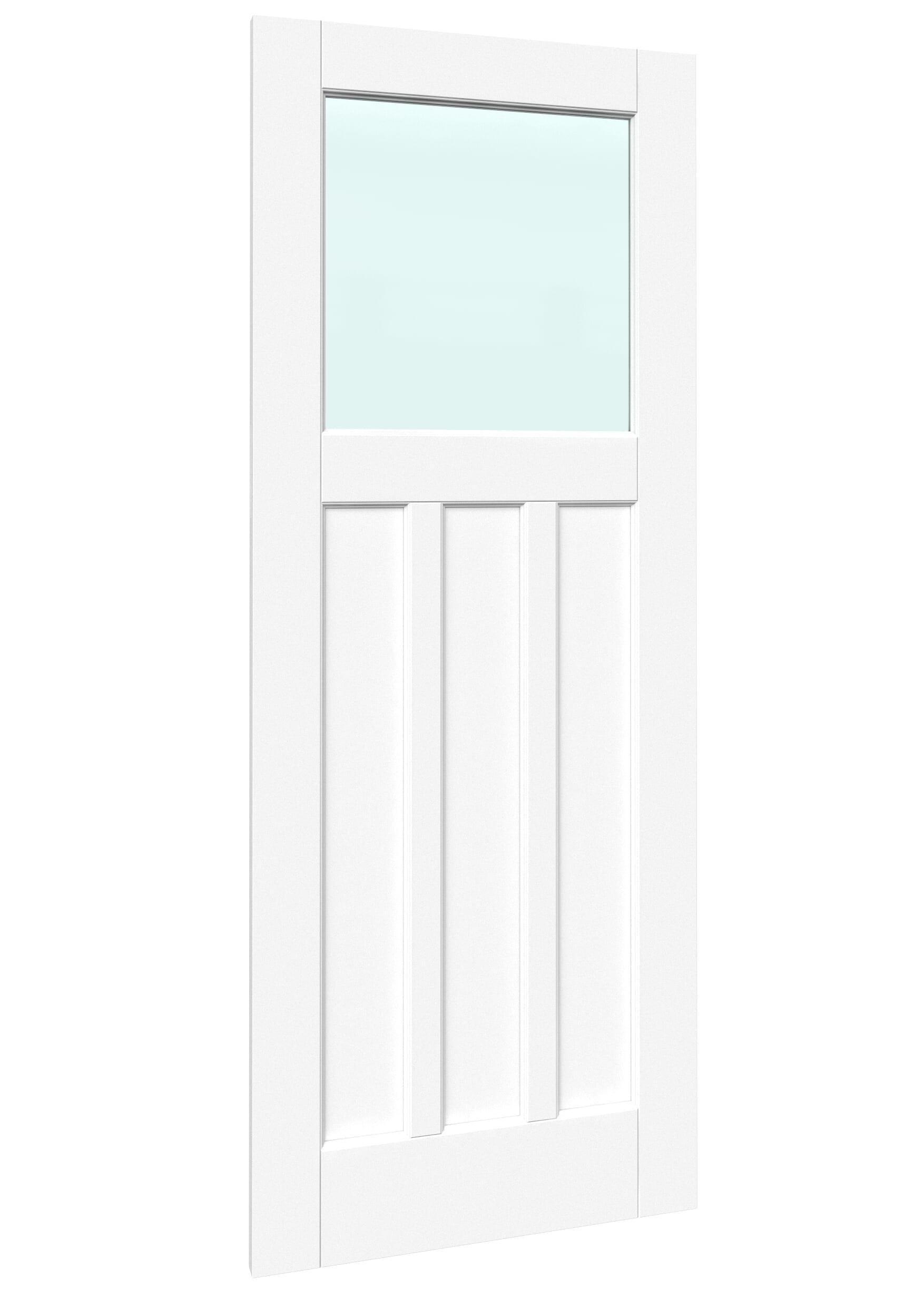 838x1981x35mm (33) DX 30's Style Clear Glass White Sliding Barn Door at ...