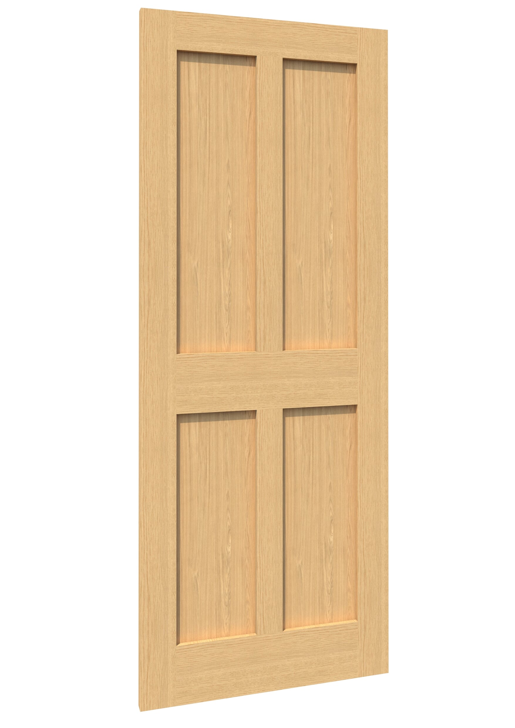 926x2040x40mm Victorian 4 Panel Shaker Oak Sliding Barn Door At Climadoor